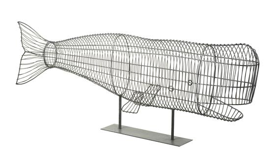 Metal Wire Whale Sculpture